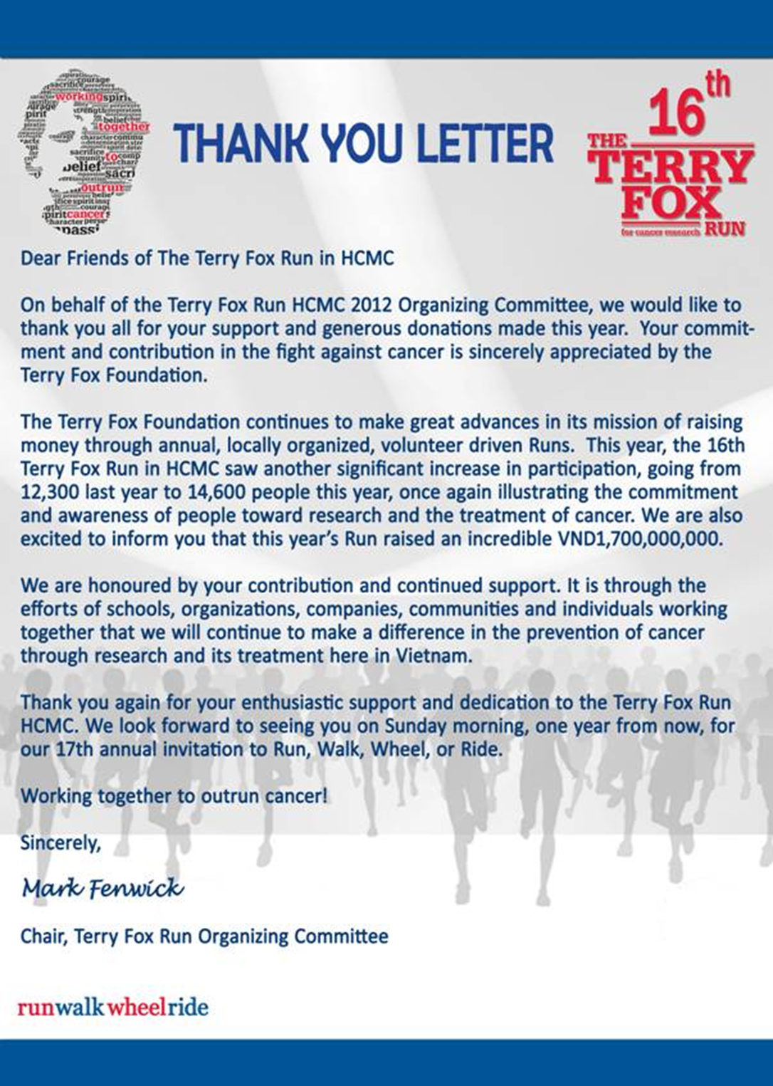 BISblog: Terry Fox Run-Thank you letter