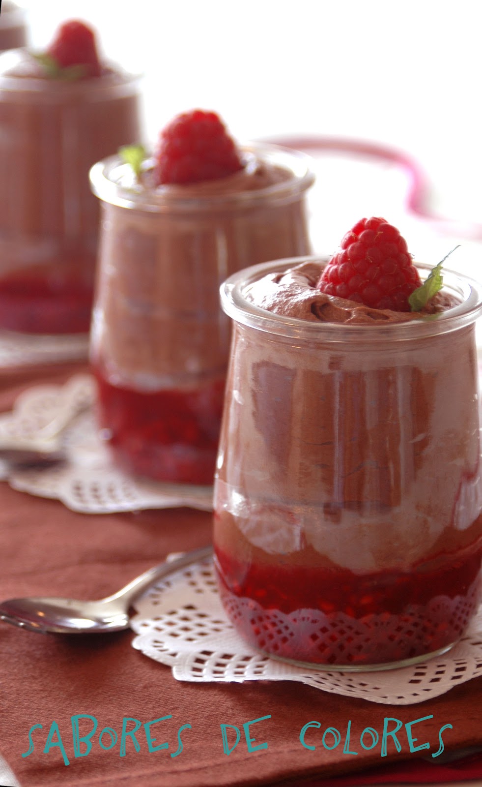 Mousse de chocolate y frambuesas