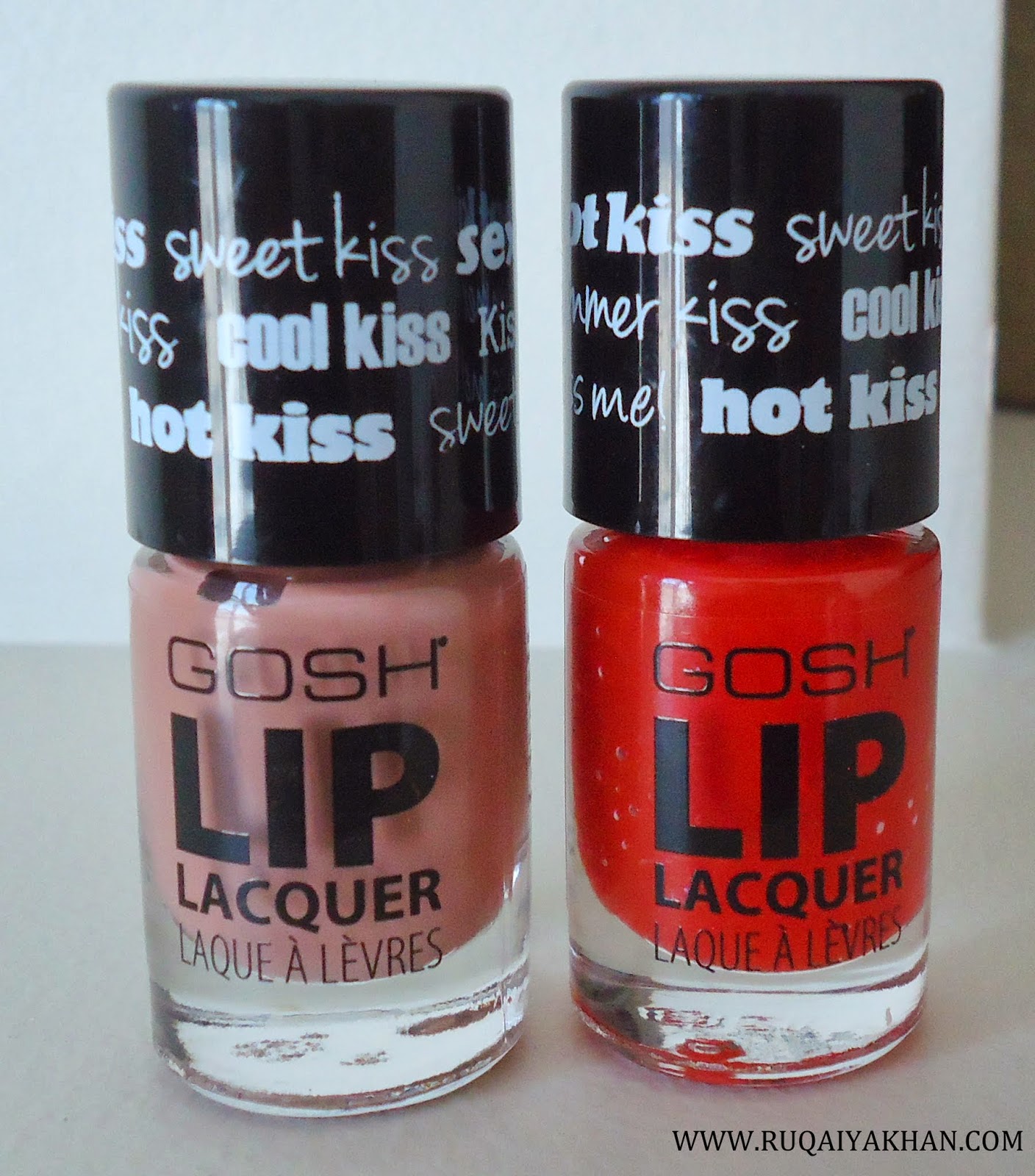 Ruqaiya Khan: GOSH Lip Lacquer in Hot Lips and Lovely Lips - Review and ...