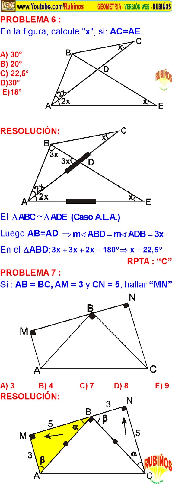 CONGRUENCIA DE TRIÁNGULOS EJERCICIOS RESUELTOS PDF