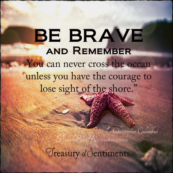BE BRAVE AND REMEMBER YOU CAN NEVER CROSS THE OCEAN UNLESS YOU HAVE THE ...