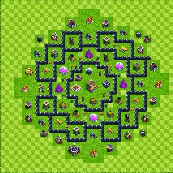 Tipe Defense Base Layout Town Hall Level 8 Clash of Clans | Seputar ...