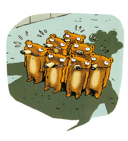 Lands of Pleasure: Beauty and the Squat Bears by Emile Bravo