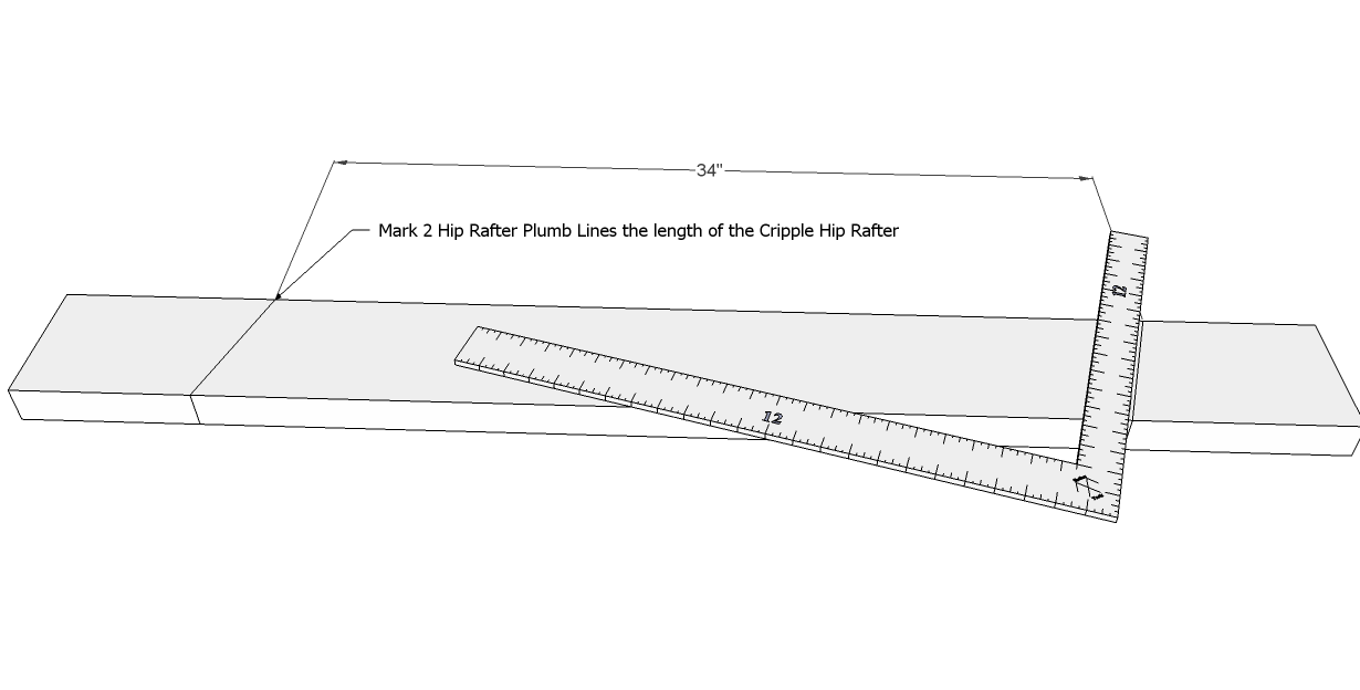 Roof Framing Geometry: Uhler-Birch Cripple Hip Rafter Method