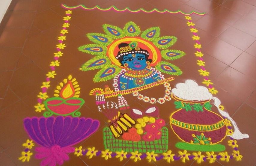 Lord Krishna Rangoli | Lord Krishna Muggulu | Rangoli Designs - 28 ...