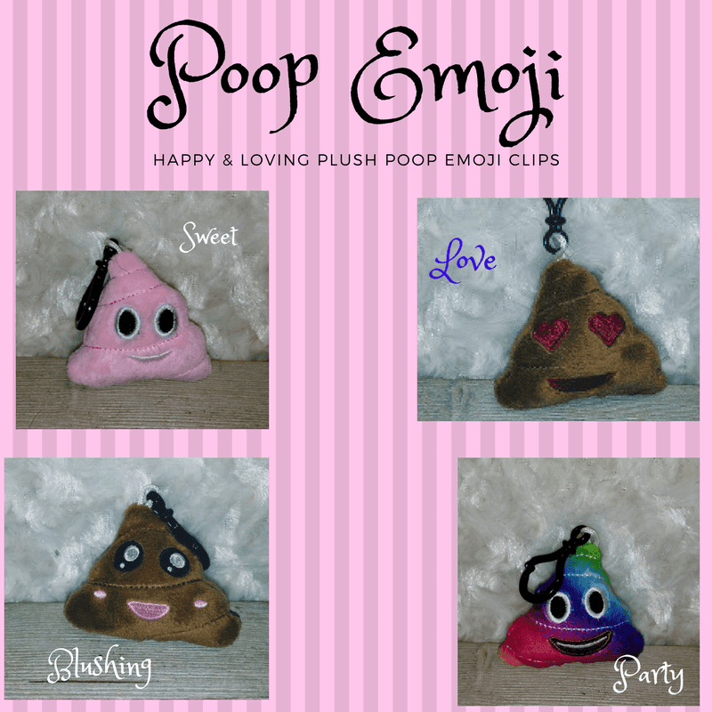9 Faces Of Poop Emoji Backpack Clips - Amy & Aron's