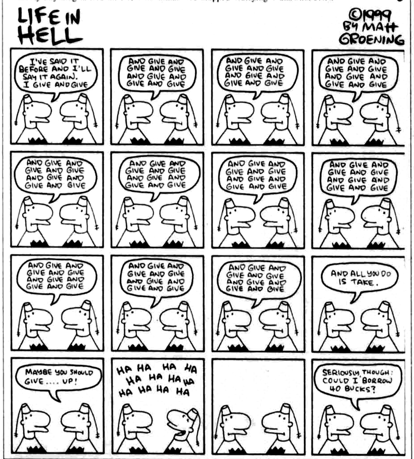 Bongo's Ultimate Life in Hell Archive : Life in Hell 1999 Archive