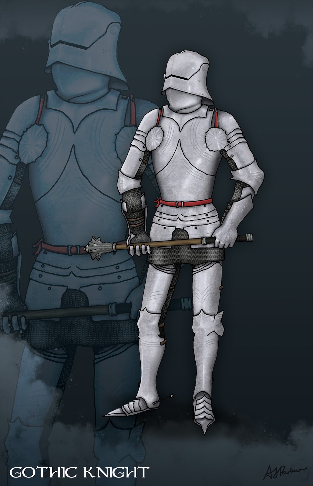 Alex Parker - Digital Art: #4 Gothic Knight - Knight - 1560AD