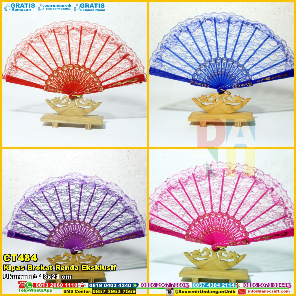 Kipas Brokat Renda Eksklusif | Souvenir Pernikahan