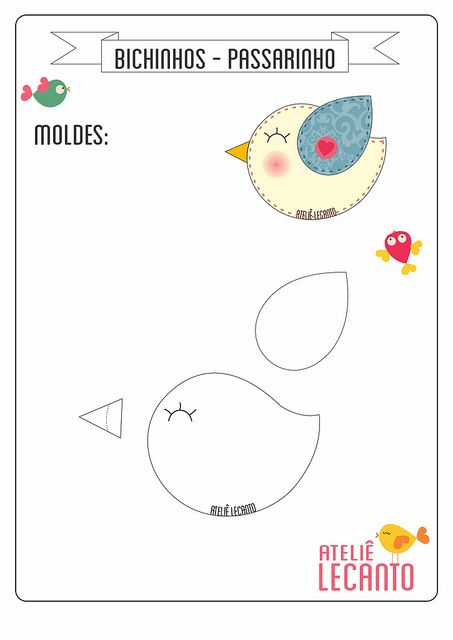 Pattern for felt bird