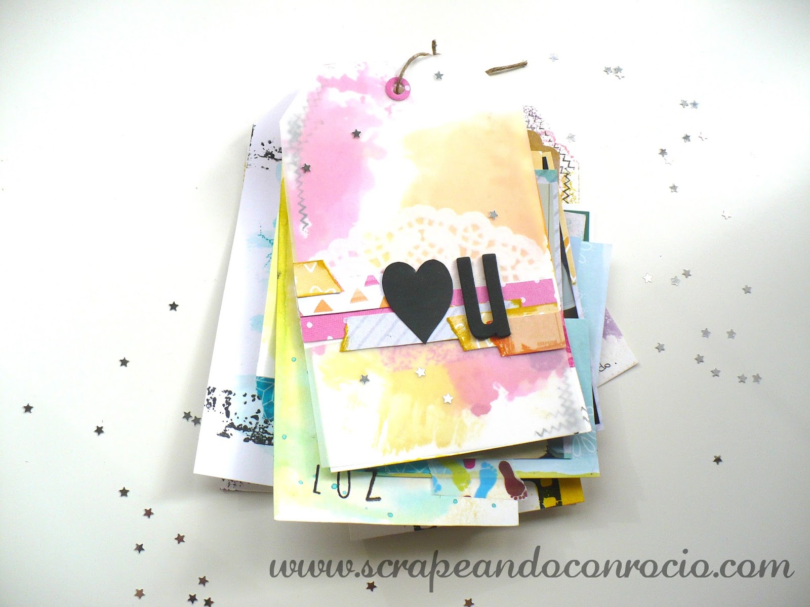 Scrapeando con Rocío: Miniálbum de tags mixed media