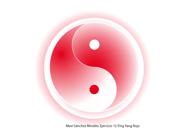 Design your dreams.: Ejercicio Illustrator 11 Color Ying Yang Rojo.