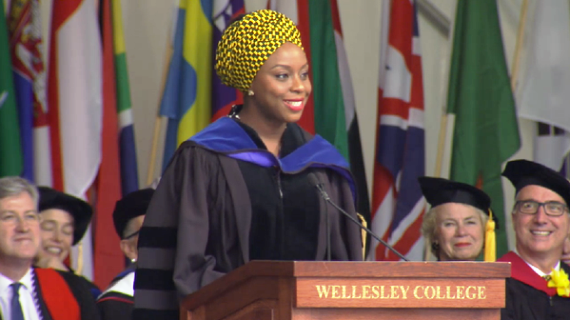 Photos: Chimamanda at Wellesley College giving a commencement speech