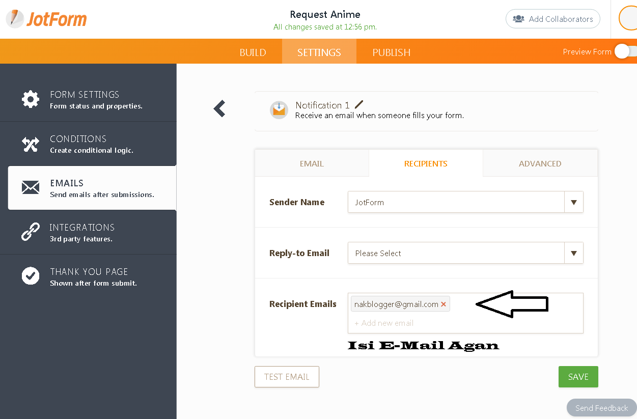Cara Membuat Form Request Send Email | Cupz Pedia