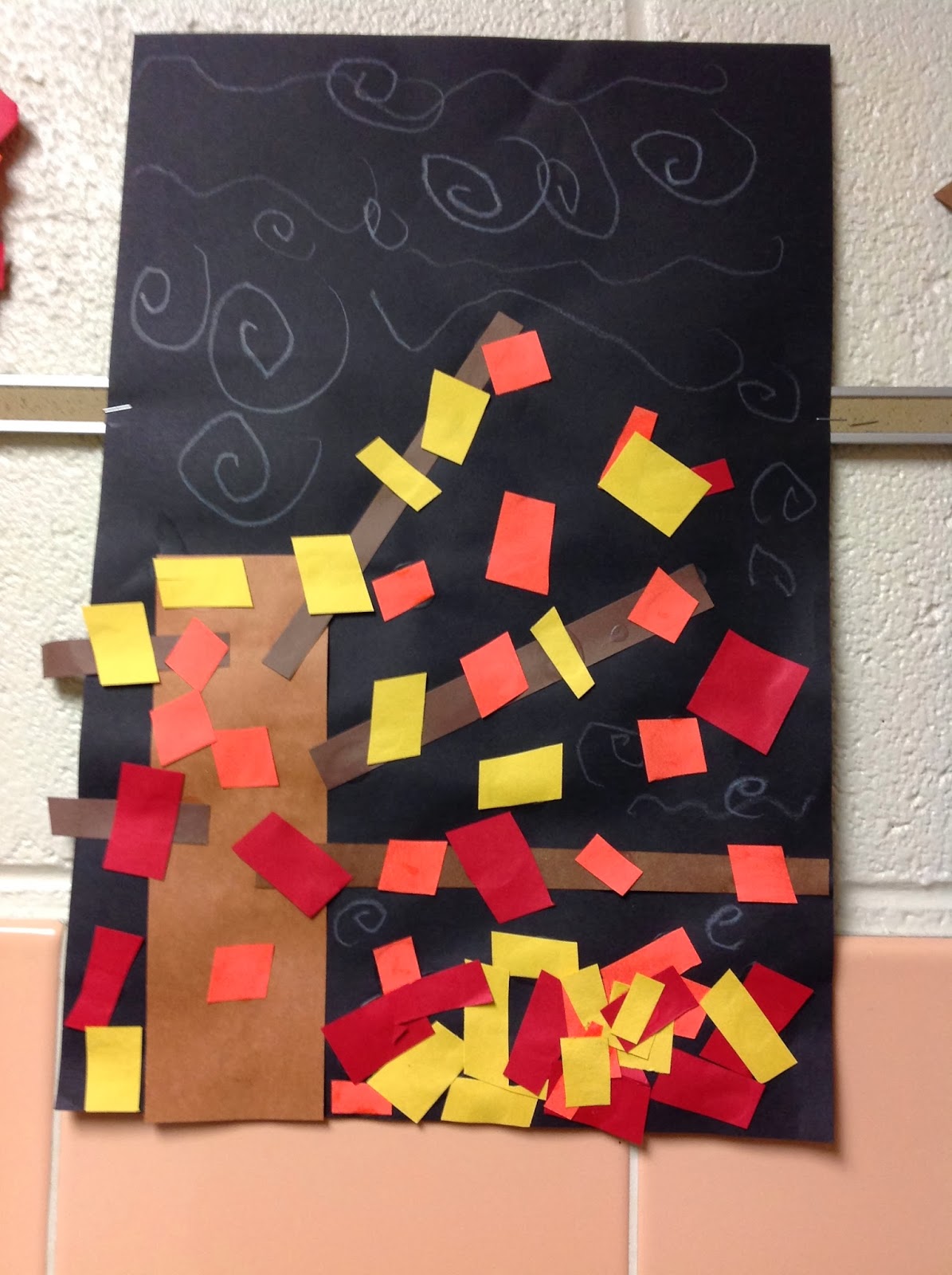 The Artsy Fartsy Art Room: Kindergarten and 1st Grade Windy Day Trees