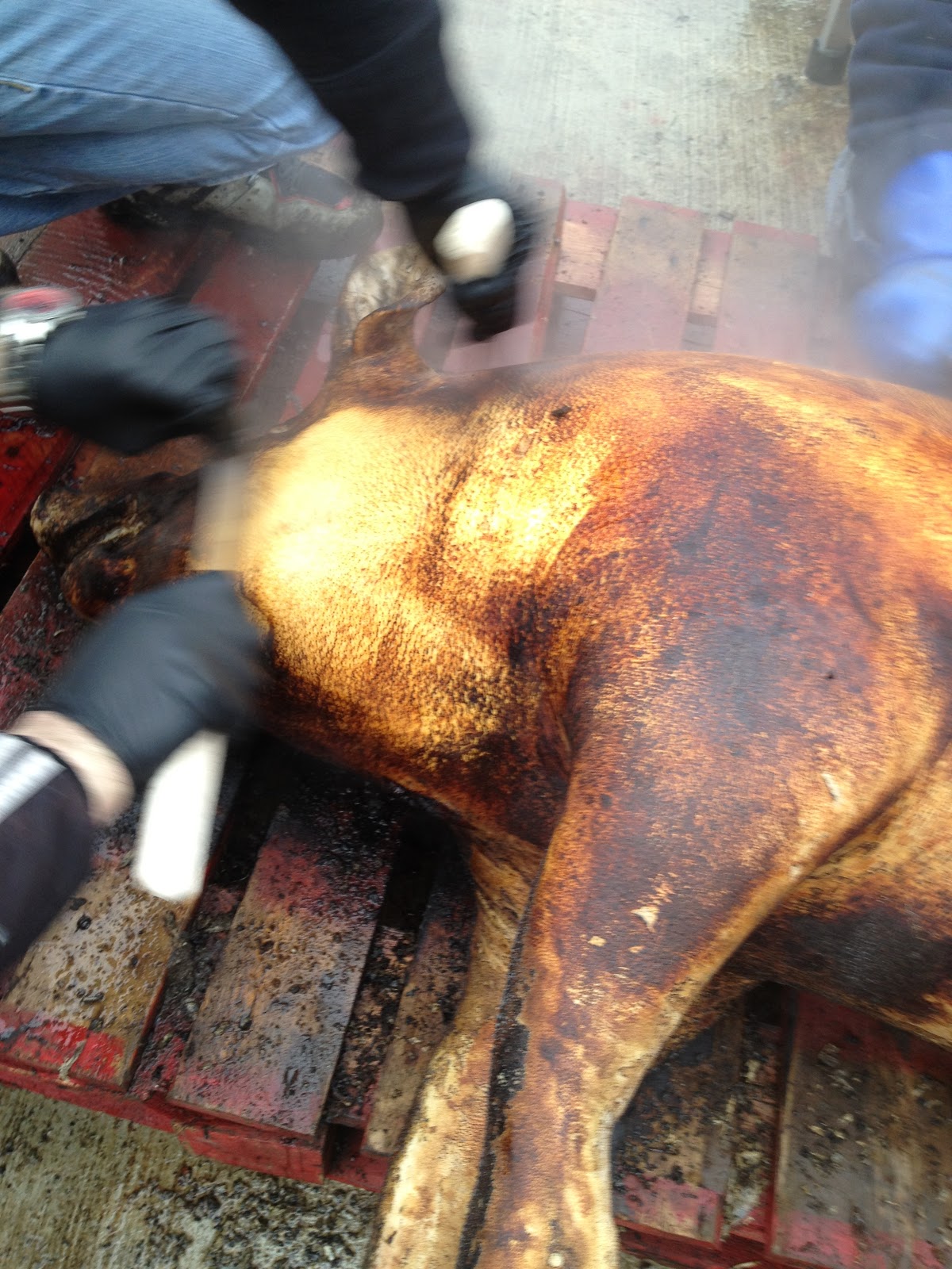 meat: The Russian way of scraping a pig