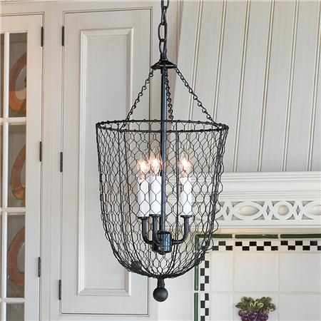 LET'S STAY: Chicken Wire Glass Light Fixtures