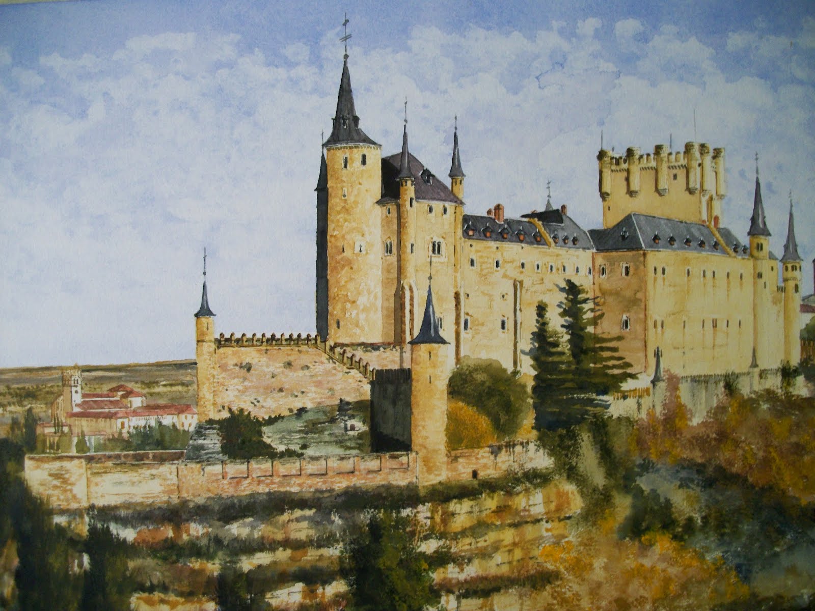 R.CASTEX .MIS ACUARELAS.: ALCAZAR DE SEGOVIA.