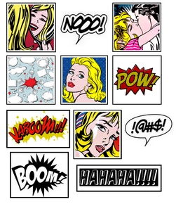 Etiquettes à gogo: Étiquettes "Comics pop art"