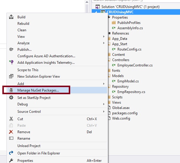 Installing Dapper ORM Into MVC Project