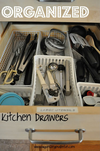 creative life designs: I pinned it & did it {kitchen drawers}