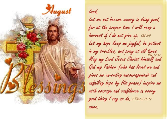 are you health ?: Visual Chart - Saints for the Month of August