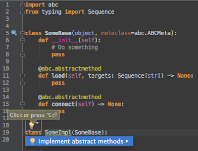 [Python] Trying out PEP0484 Type Hinting, ABCMeta, and PyCharm | Oklahomer's Blog
