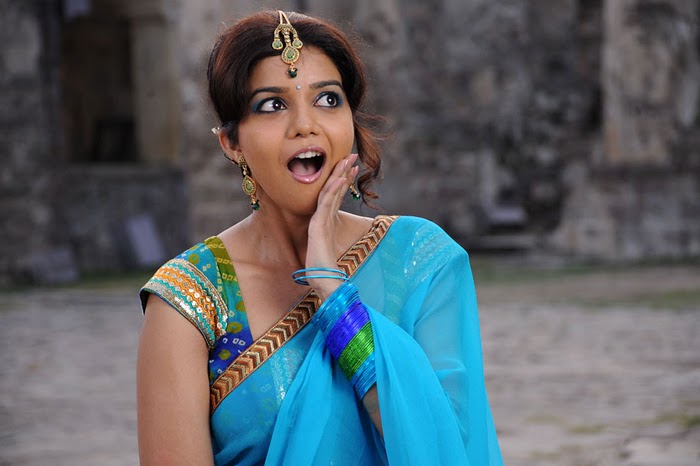Colourful Indians: Colors Swathi Reddy in Blue Half Saree with Weird ...
