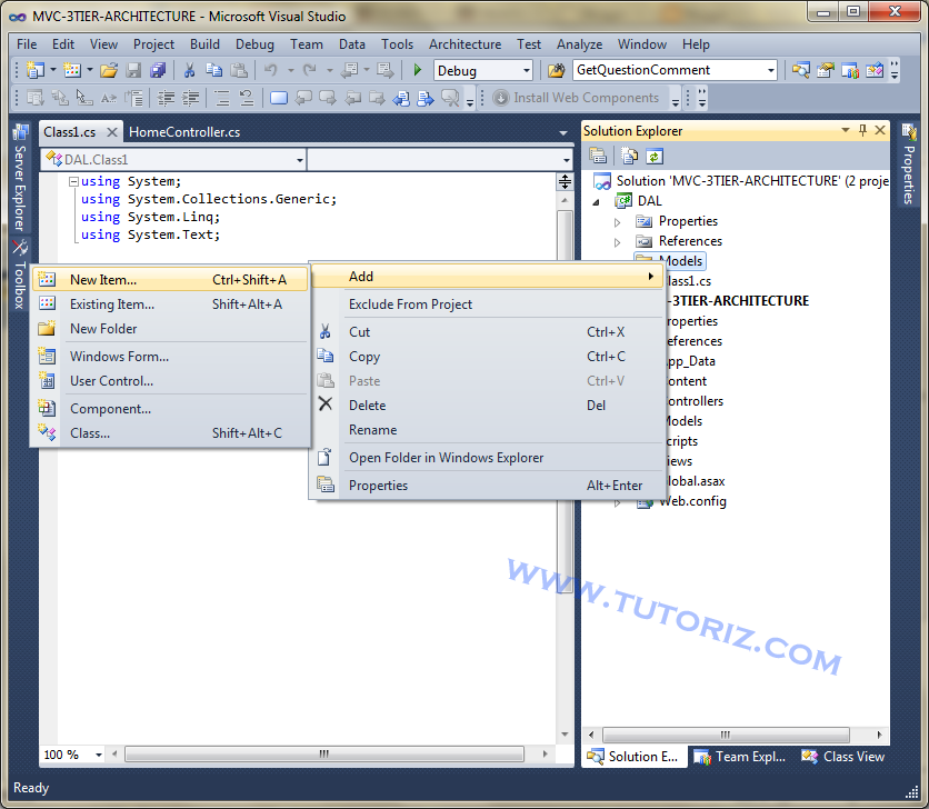 Totorizcom 3 Tier Architecture In Aspnet Mvc Dal Bal