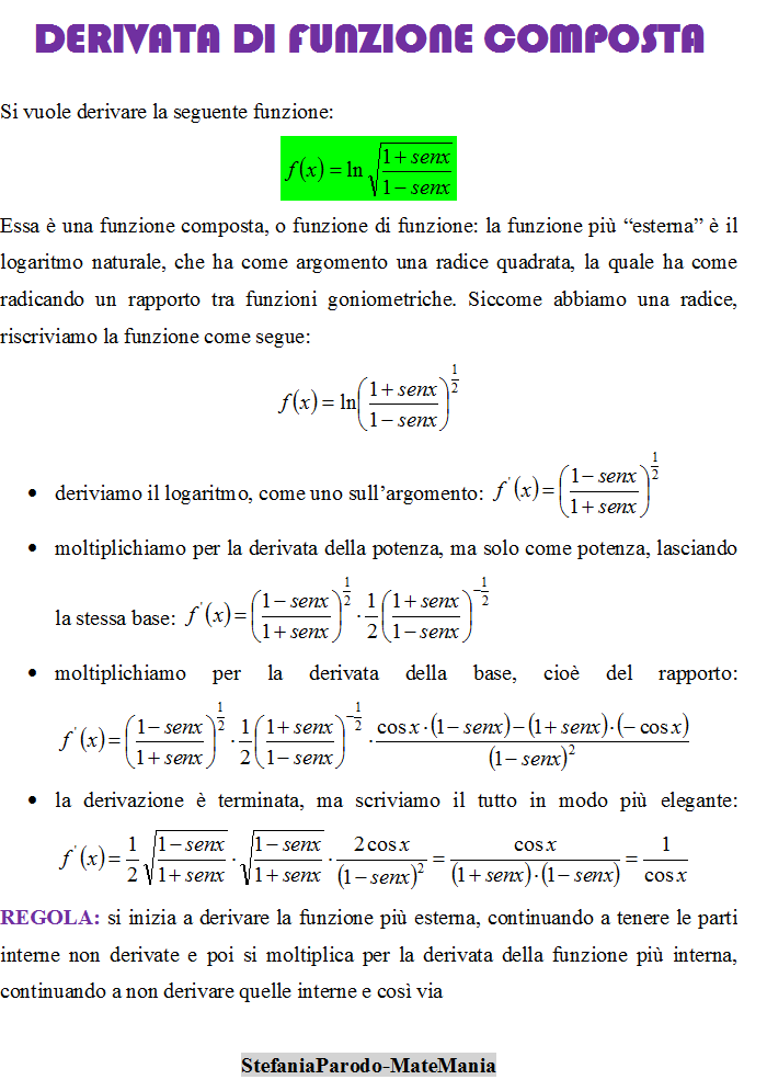 MateMania: derivata di funzione di funzione