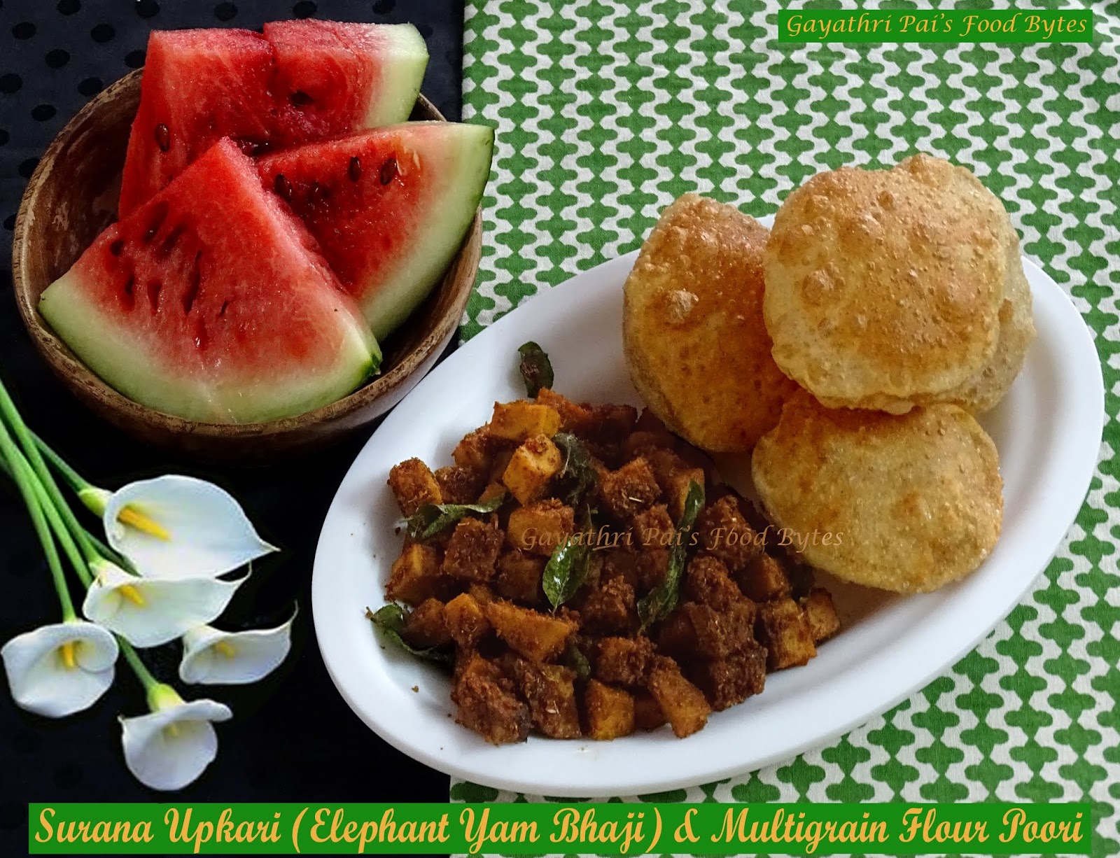 Gayathri Pai's Food Bytes: Surna Upkari (Elephant Yam Bhaji/Fry).