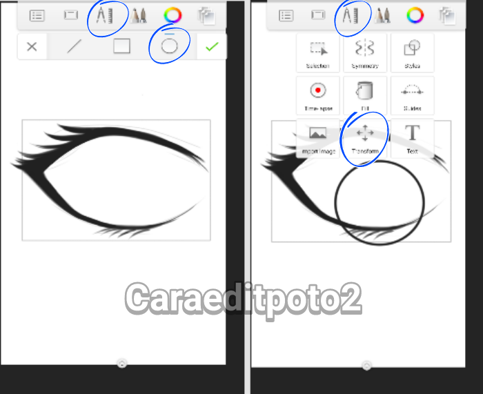 Belajar Membuat Mata Anime di Sketchbook Android