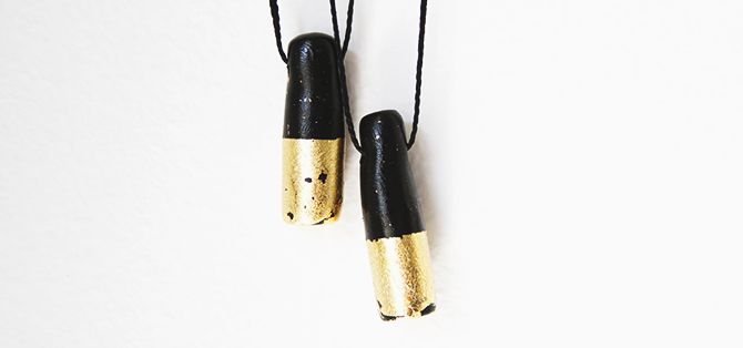 DIY | Fimo + Gold Foil Pendants | minimal crafts