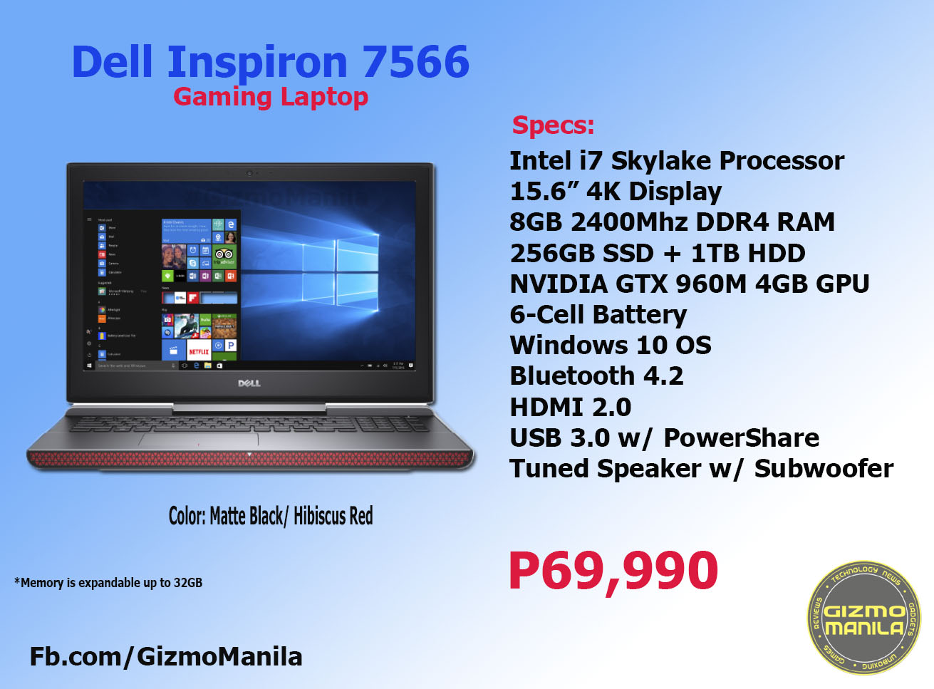 Dell Inspiron 7566 Gaming Laptop, the most powerful Inspiron laptop ...