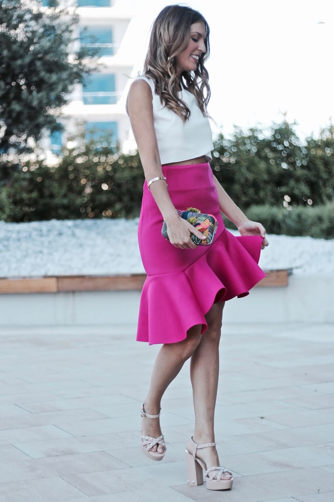 combinar falda rosa fucsia Descuento online