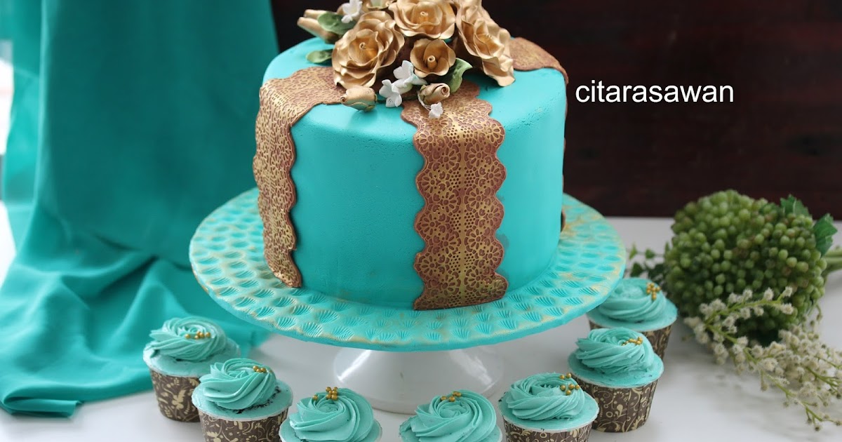 Kek Hantaran Fondant - Turquoise Gold ~ Must Read!
