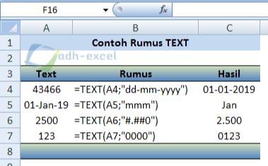 Cara Memakai Rumus Text Untuk Mengubah Format Teks Pada Microsoft Excel ...