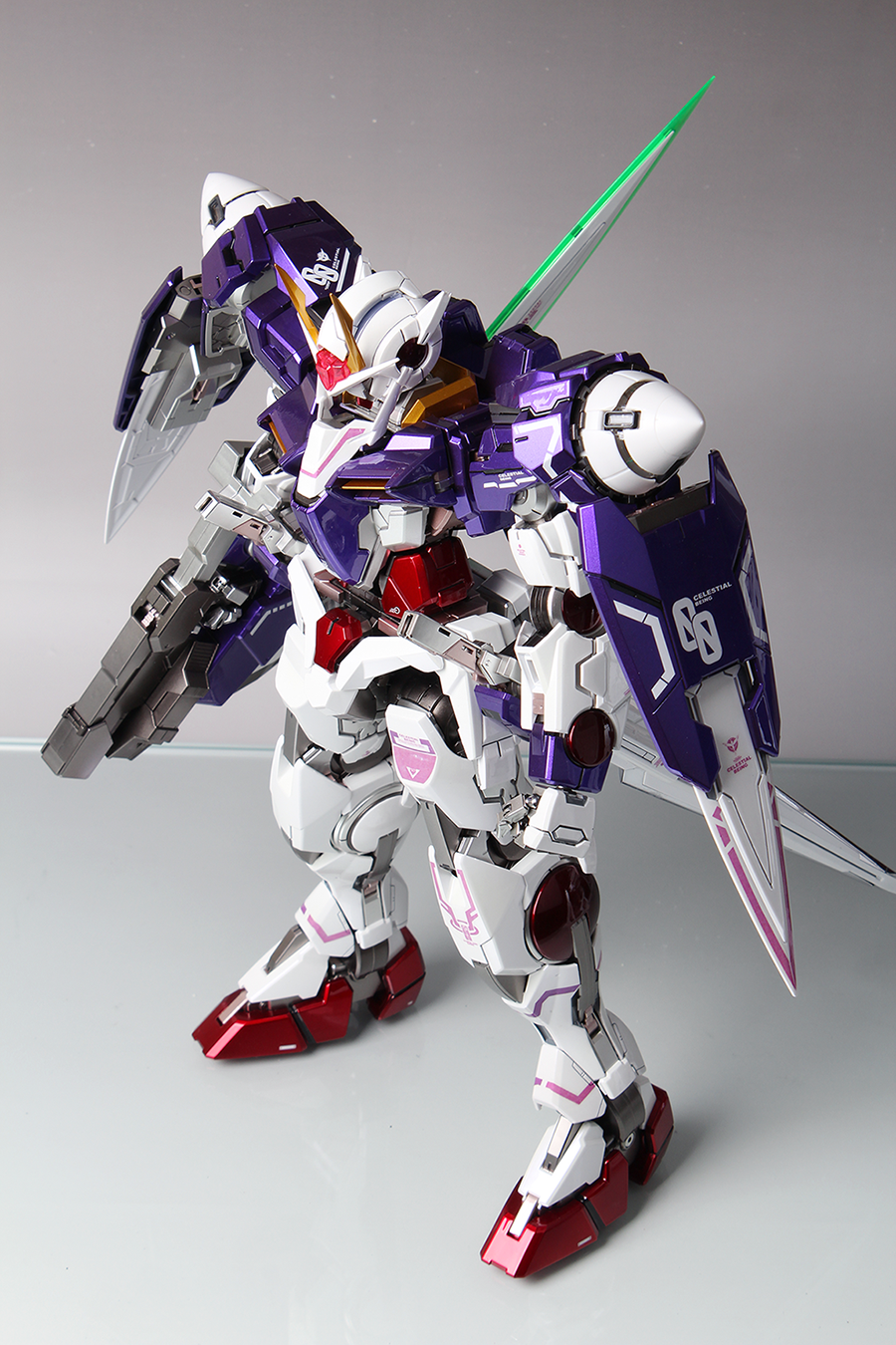 GUNDAM GUY: PG 1/60 00 Raiser [Metal Build Colors] - Painted Build