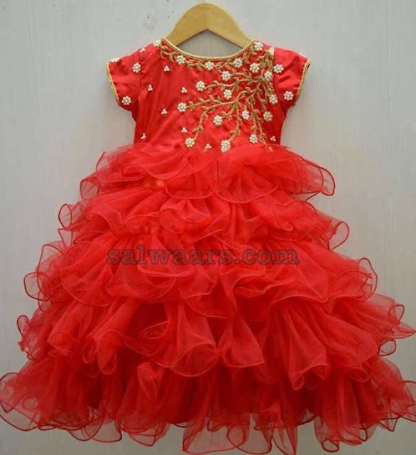 Orange Frills Frock - Indian Dresses