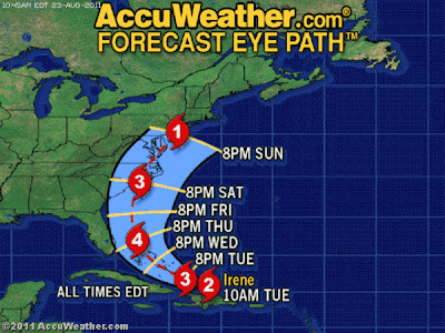 Imapa Magazine: Hurricane Irene Path