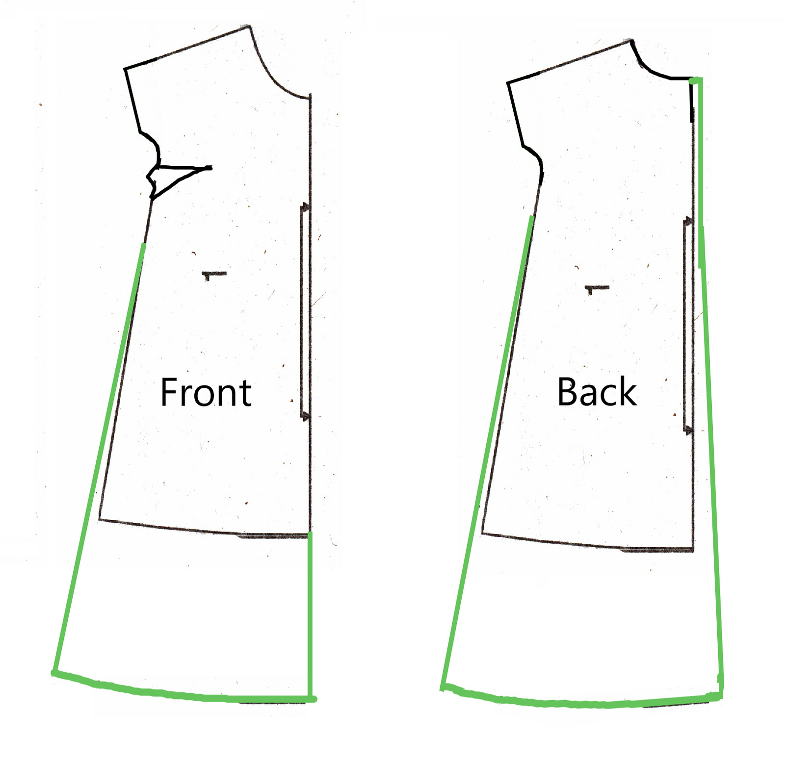 Simplicity 2015 1080 Dottie Angel long dress pattern hack