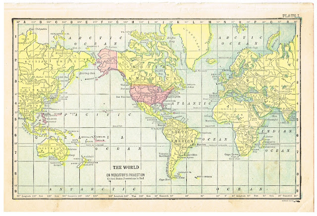 Antique Graphics Wednesday - 1900's Maps of the World & ALL 50 States ...