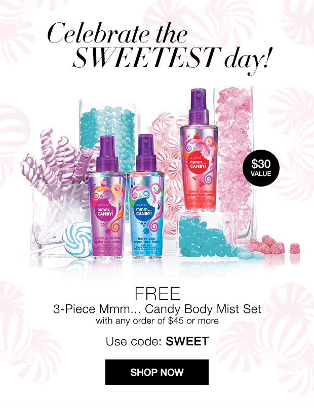 AVON® FREE CANDY BODY MIST Gift Set with your Online Purchase!