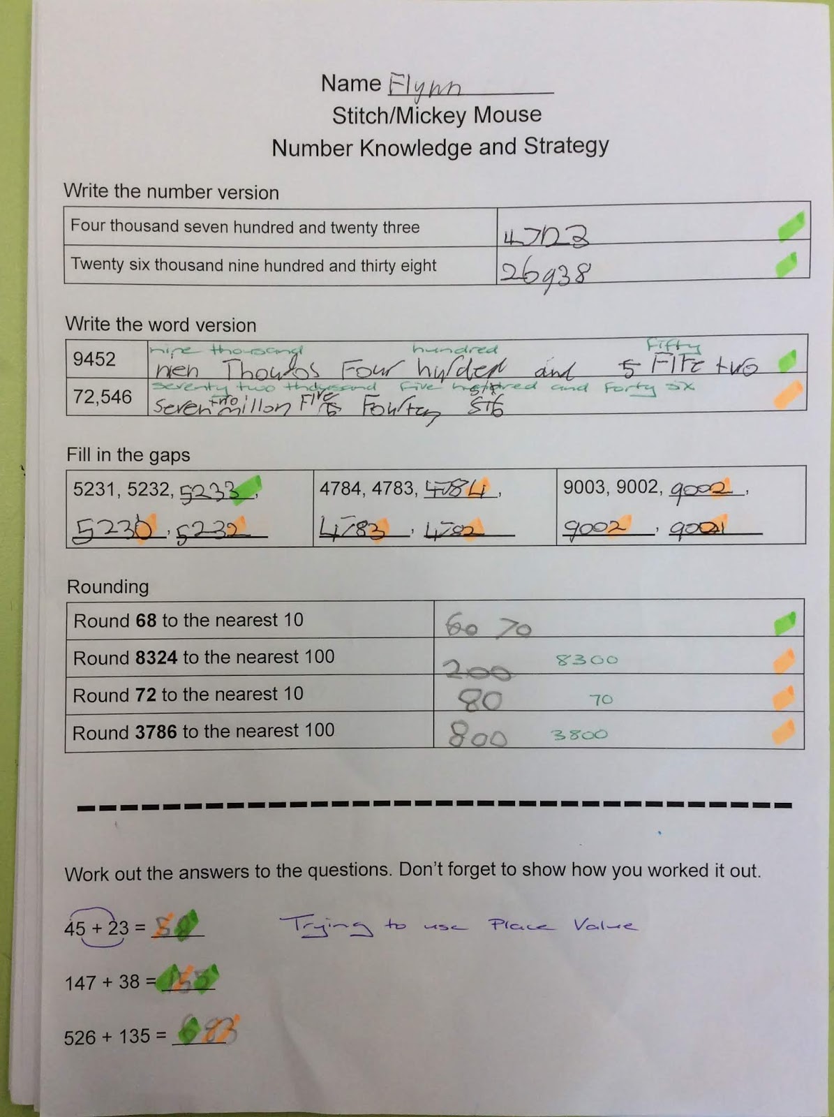 Flynn's Blog: Maths - Number and Strategy