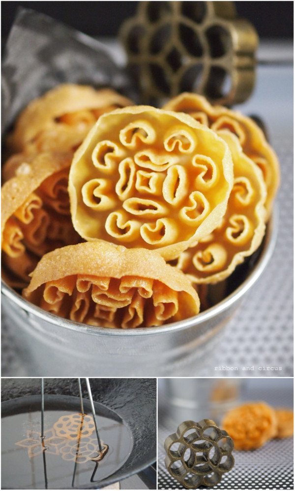 Ribbon And Circus: Kueh Rose a.k.a Honeycomb Cookies