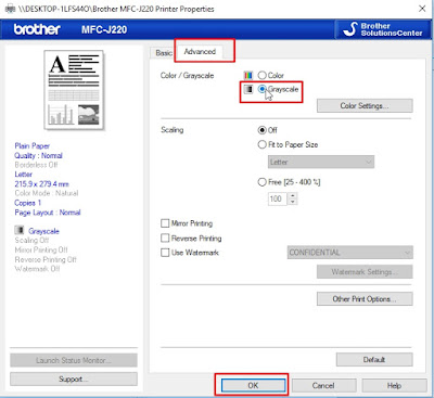 Print hitam Putih Printer Brother CorelDraw - Biologizone
