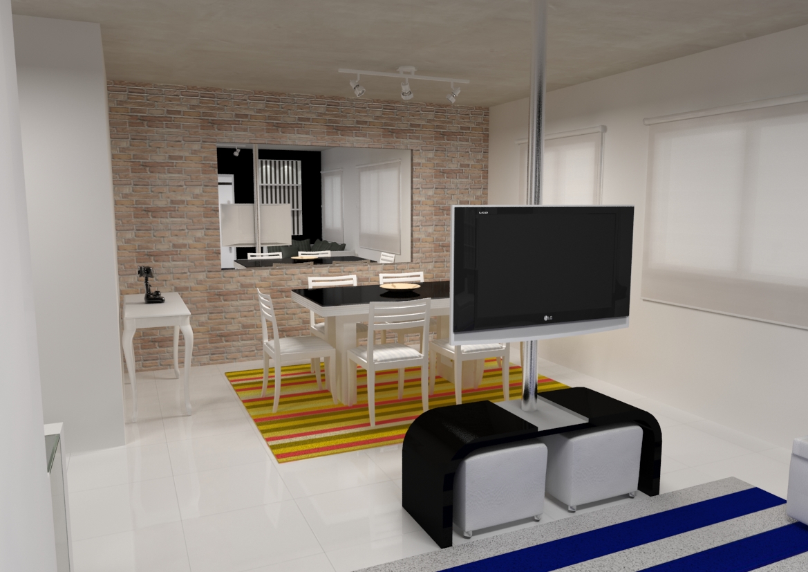 MAQUETE ELETRÔNICA: Banheiro e Salas (Dec. Linéia Carvalho)