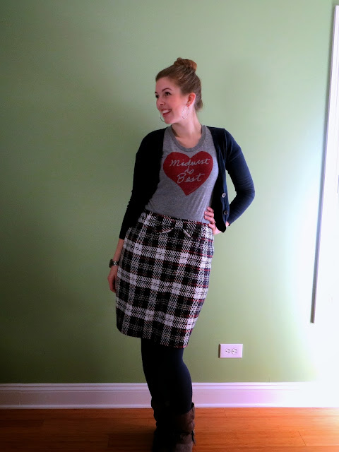 Plaid Pencil Skirt W Bow — The Quirky Peach