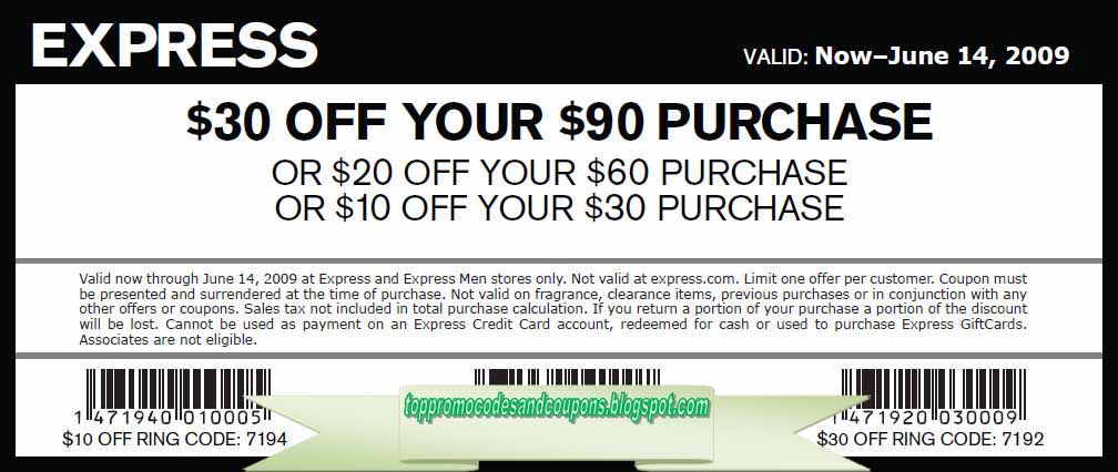 Free Promo Codes and Coupons 2023: Express Coupons