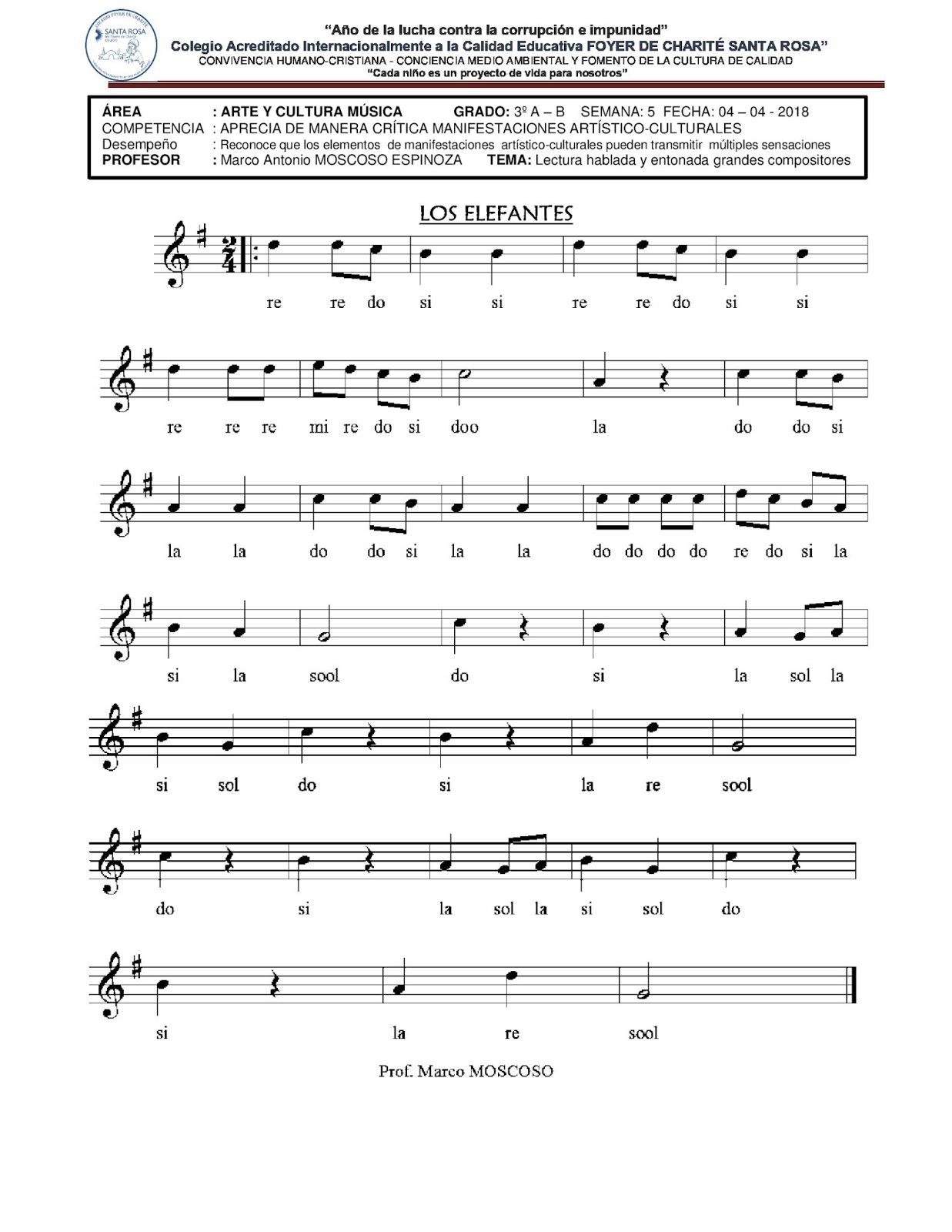 Partituras 3º grado